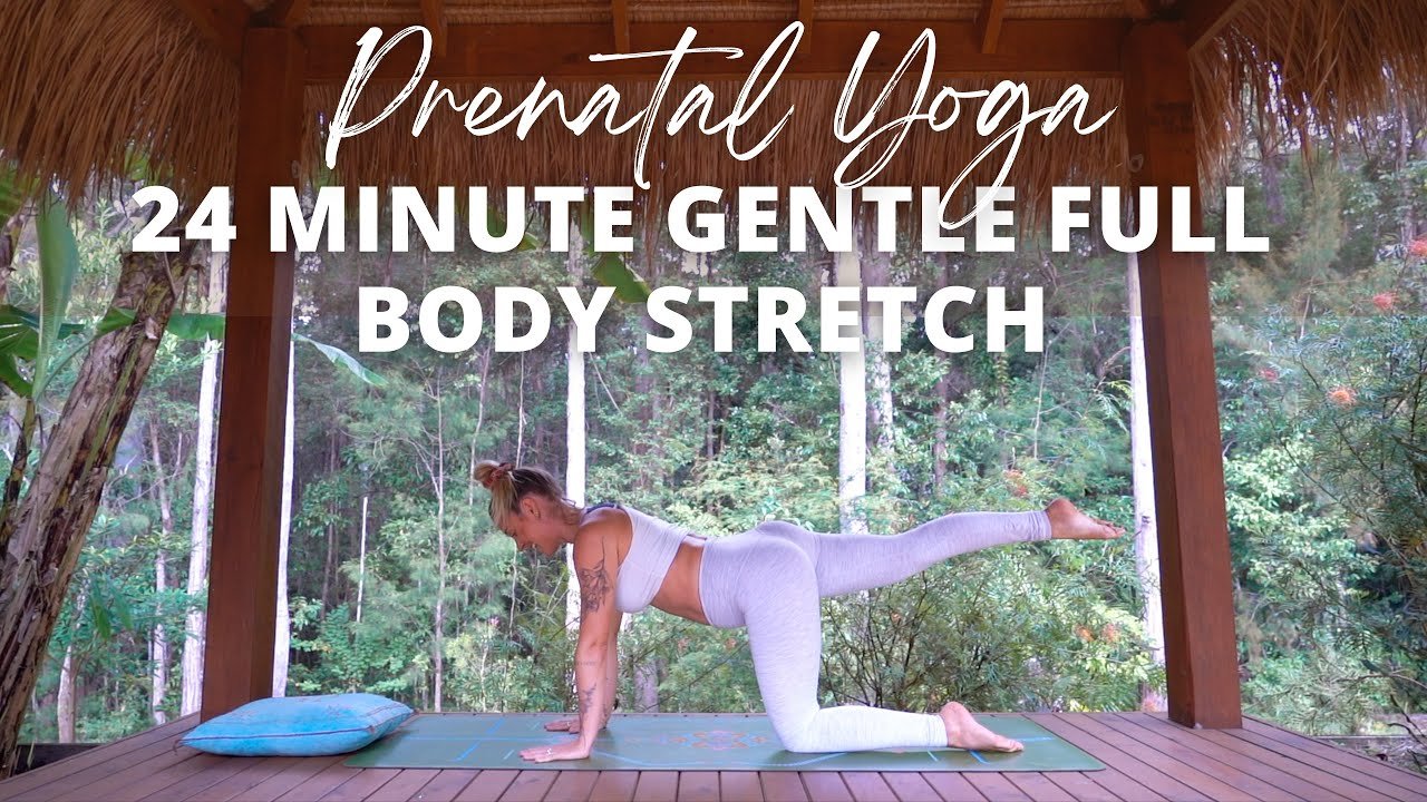 PRENATAL YOGA | Gentle Full Body Stretch (24 minutes)… Ashley Freeman ...